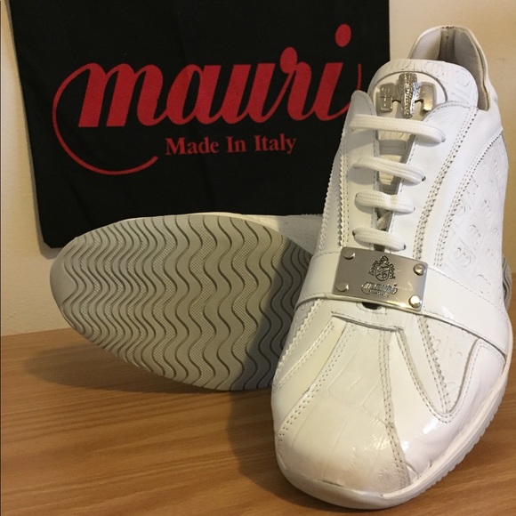 Mauri | Shoes | Mauri Mens Embossed Napa White Leather Shoe | Poshmark